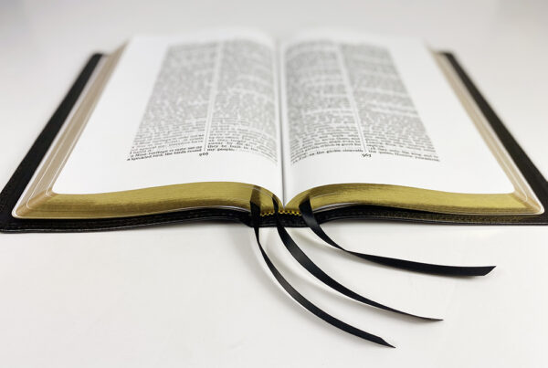 Midsize Wide Margin Text Bible – Black Goatskin Leather and Leather ...